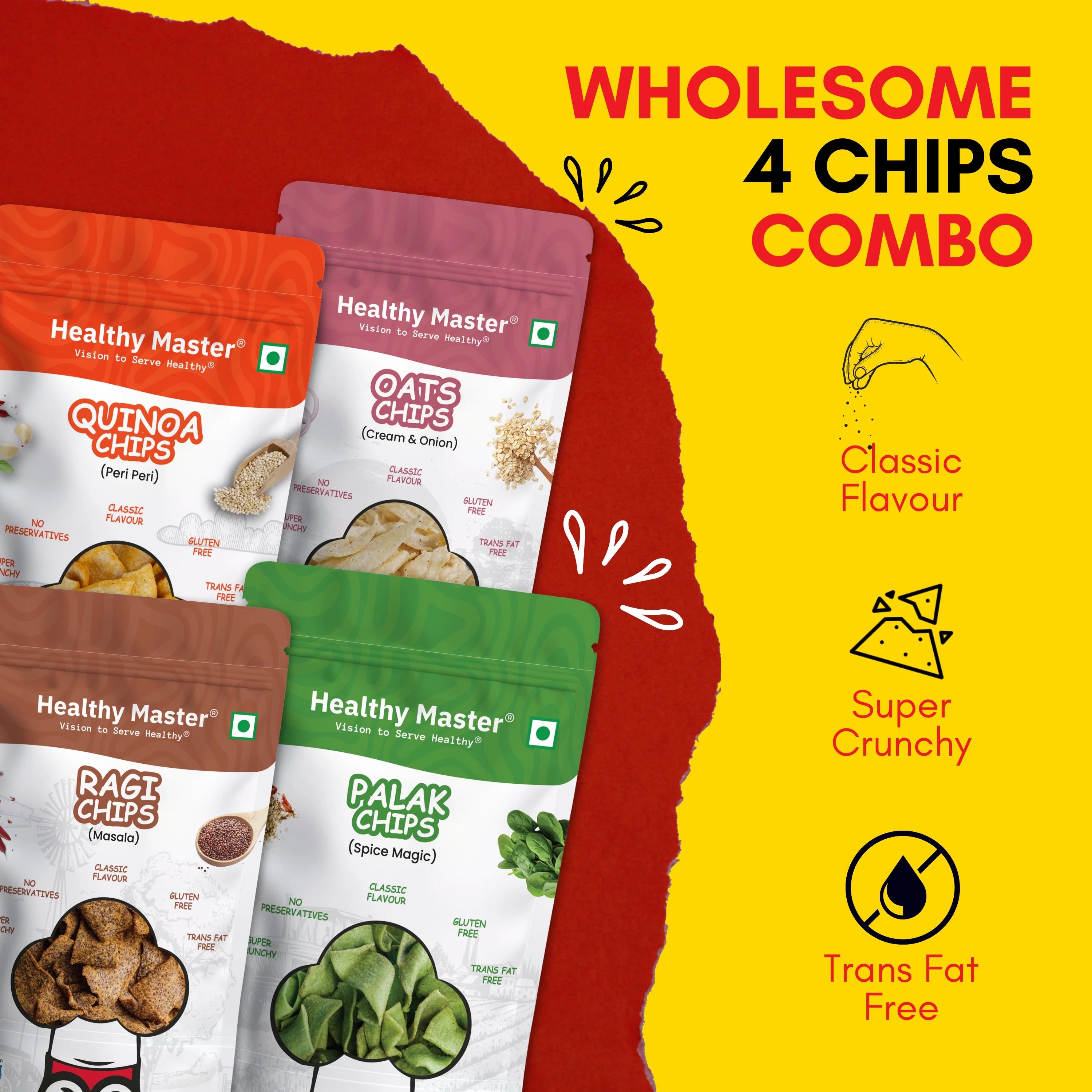 Light and Crispy Chips Combo (Pack of 4) - Healthy Master